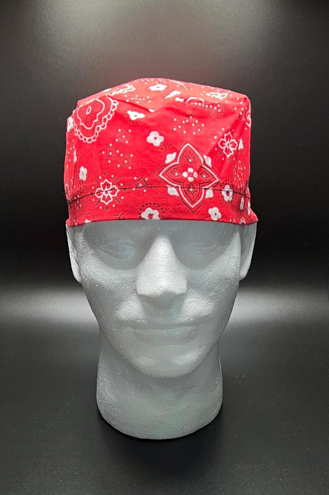 Red Bandana Classic Surgical Cap - Etsy