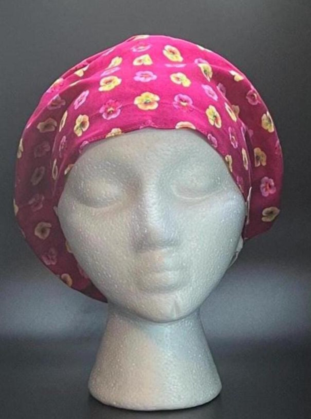Pretty Pink Pansies Sprite Surgical Scrub Cap - Etsy