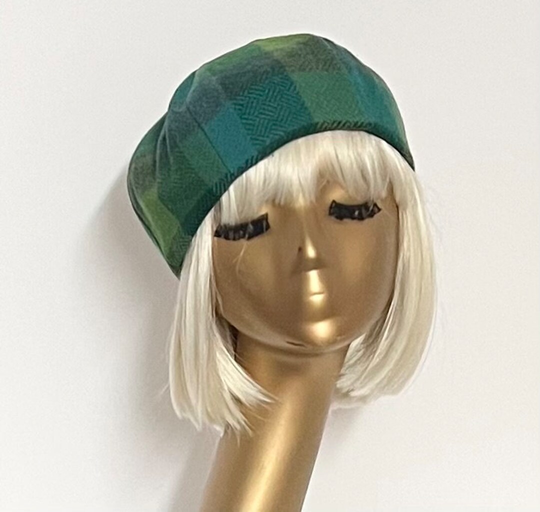 Green Plaid Beret Hat - Etsy