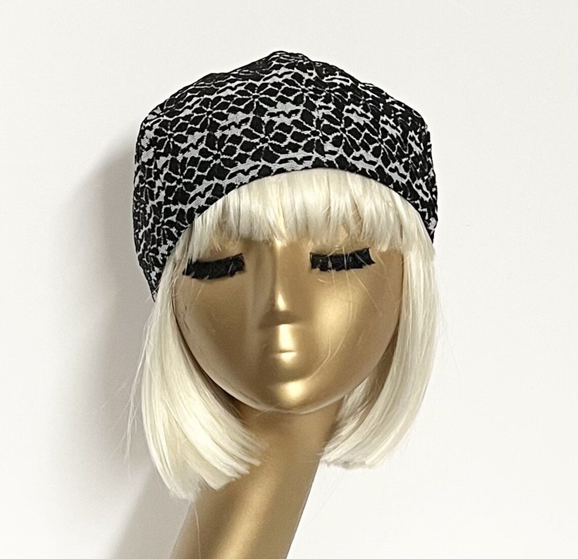 Black White Lace Beret Hat - Etsy