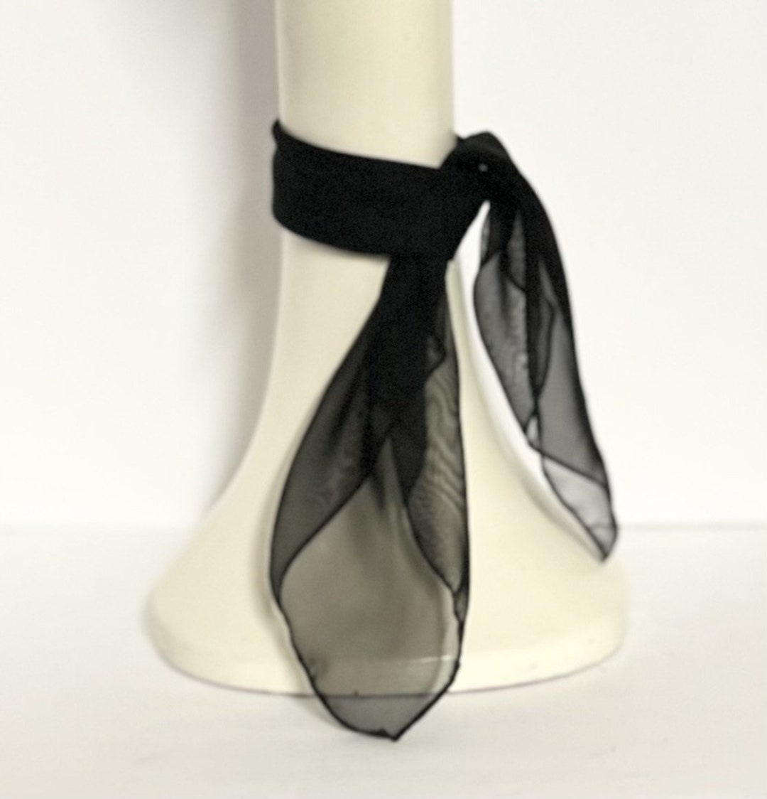 Black Chiffon Neck Scarf / Headscarf - Etsy