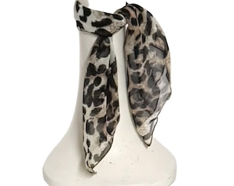 Leopard Silk Neck Scarf / Headscarf - Etsy