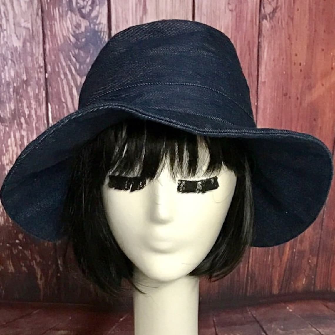 Denim Sun Hat Bucket Hat Sun Hat Floppy Hat Wide Brim Hat - Etsy