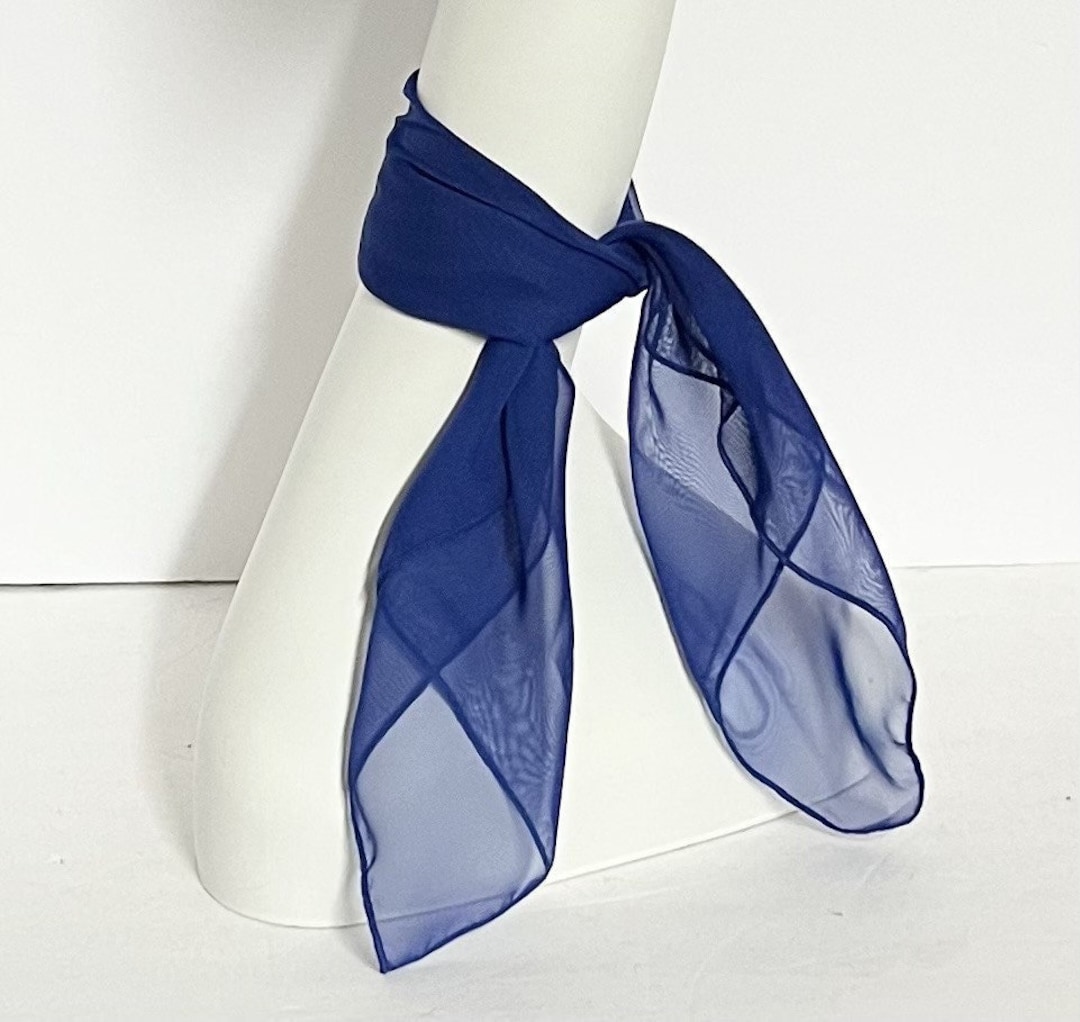 Royal Blue Chiffon Neck Scarf / Headscarf - Etsy