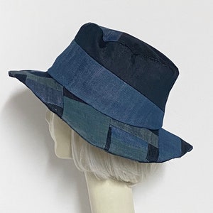 Patchwork Sun Hat Upcycled Denim Hat - Etsy