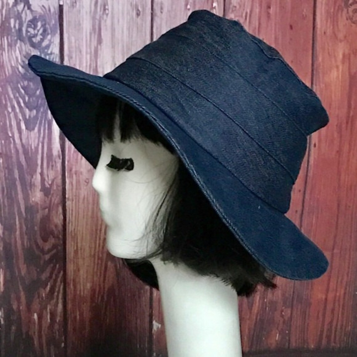 Denim Sun Hat Bucket Hat Sun Hat Floppy Hat Wide Brim Hat - Etsy