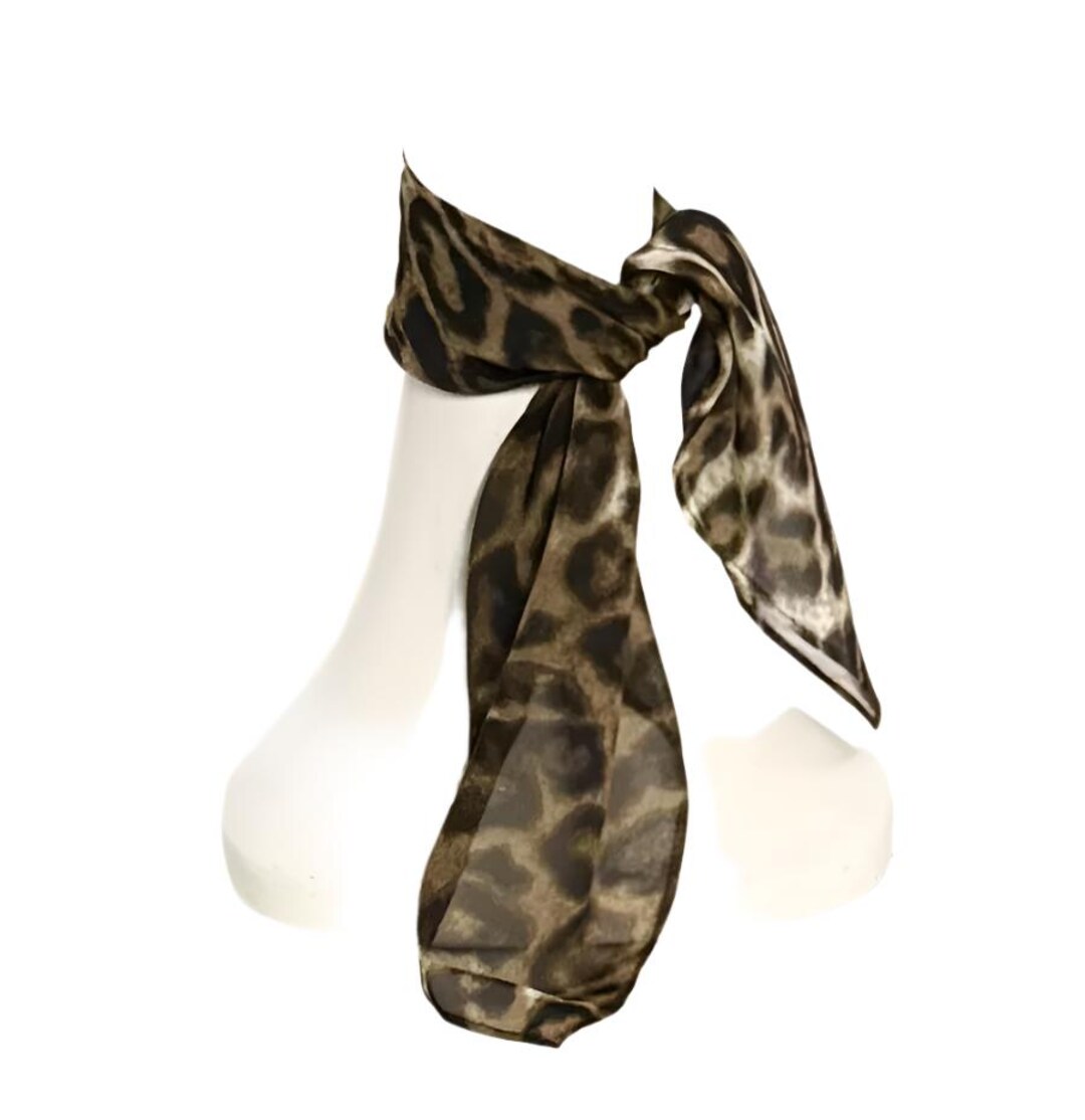 Leopard Silk Neck Scarf / Headscarf - Etsy