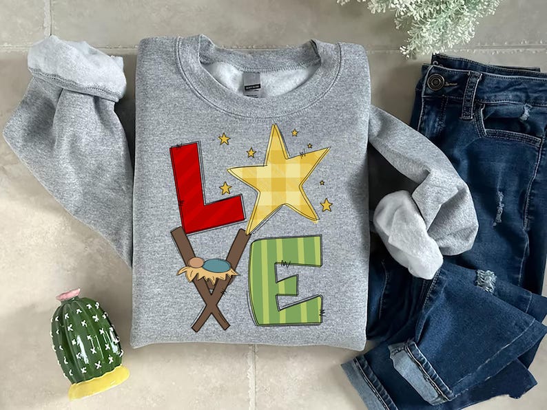 Christmas 2026 Nativity Scene Sweatshirt, Christmas Love Sweater, Baby ...