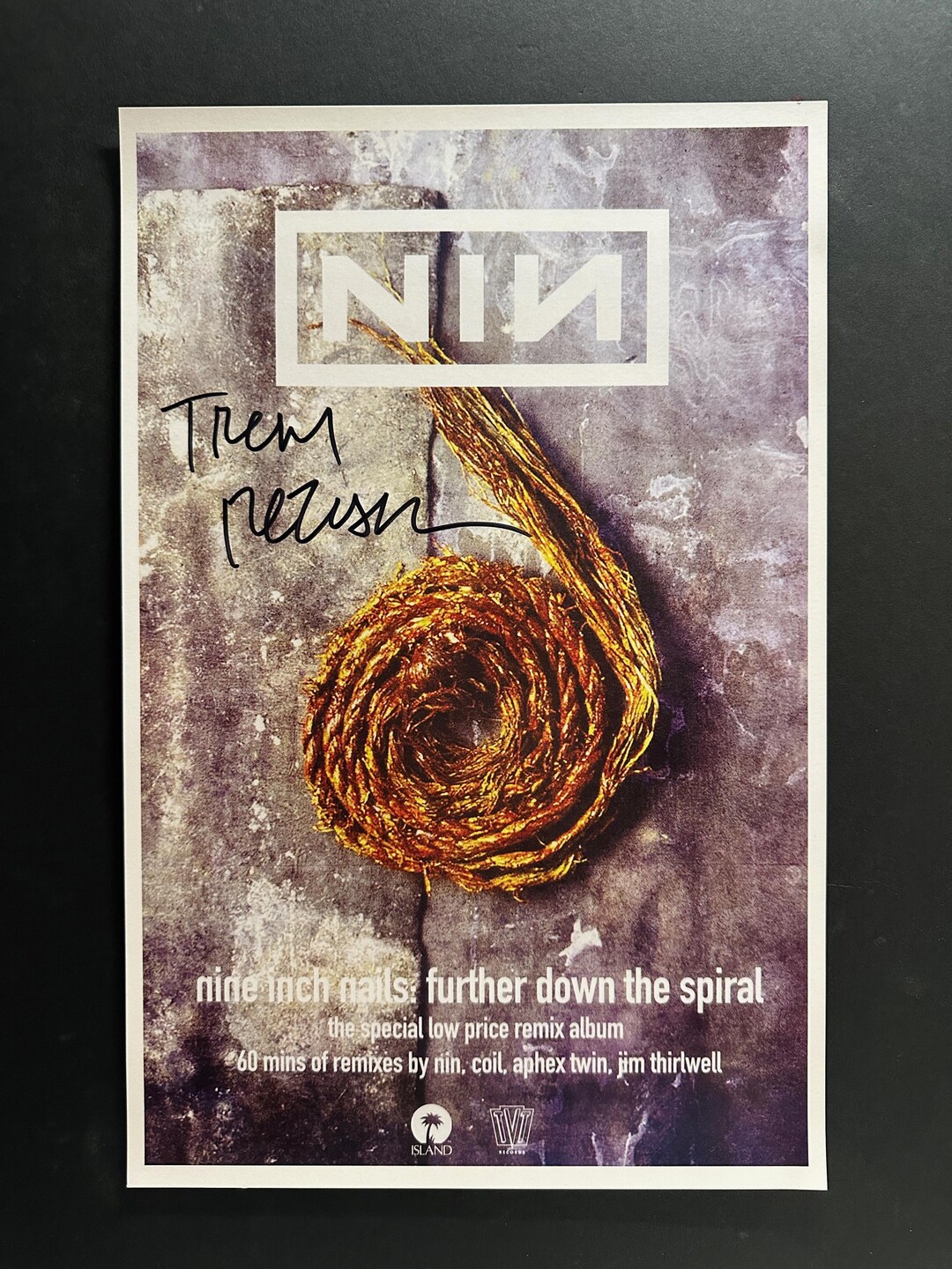 Authenticated Autographed - NINE INCH NAILS Further Down the Spiral ...