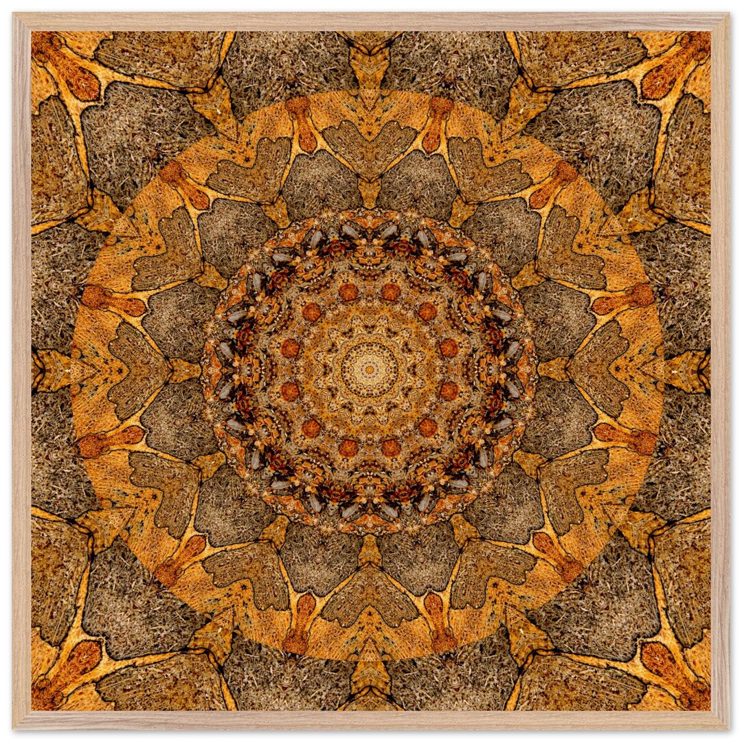 Wooden Structure Mandala Poster - Frame for Meditation & Peace ...
