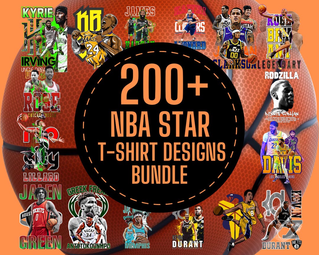 NBA All-star T-shirt Designs: 200+ Basketball Icons (digital Download ...