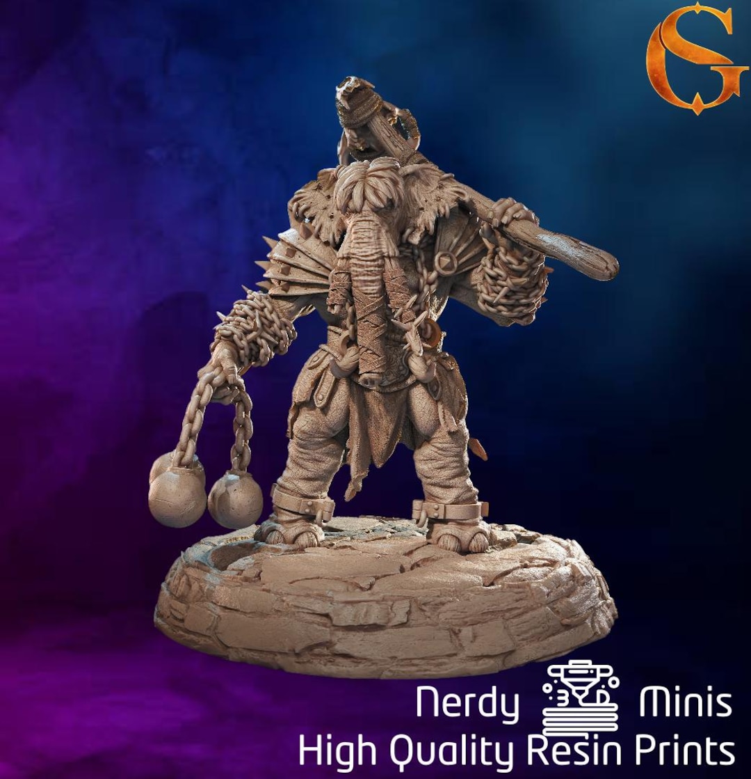 Clan Pachyderm Mutant Warrior Slaves #3 | Dnd Minis | 30mm 32mm ...