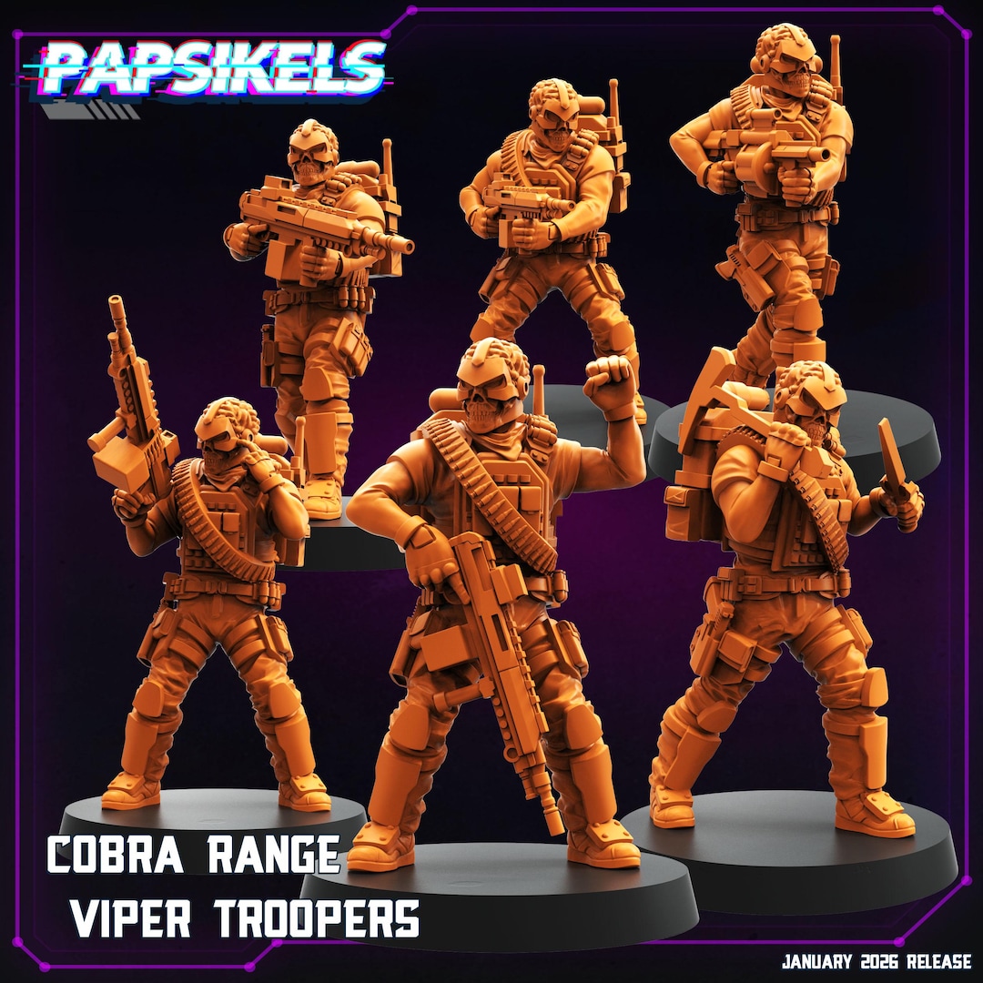 Cobra Range Viper Troopers | 30mm 32mm | Cyberpunk Miniatures | GI Joe ...
