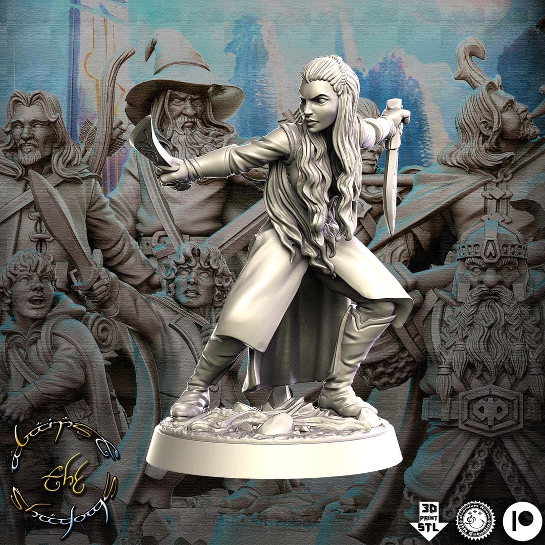 Arwen, Elven Fencer | LOTR | 30mm 32mm | Fantasy Miniatures | RN ...