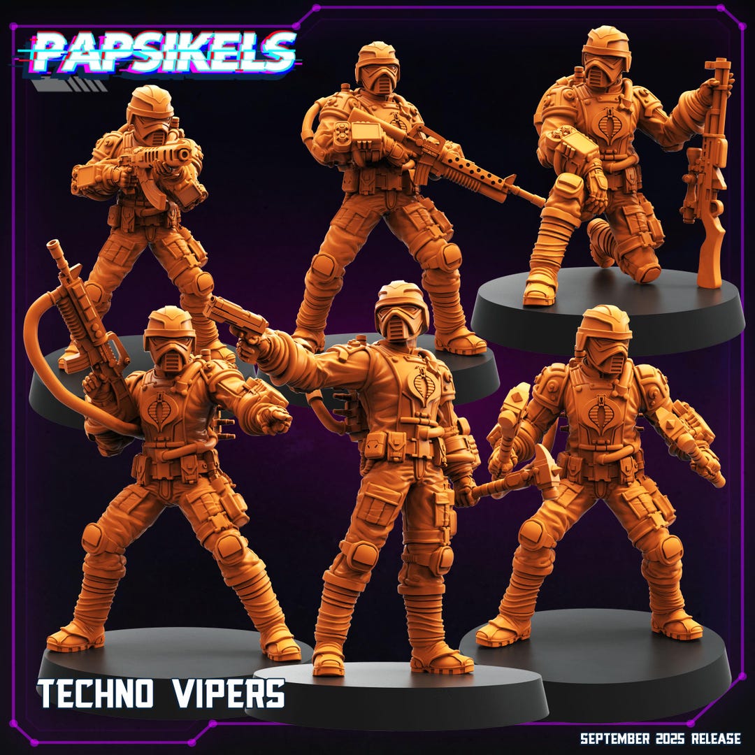 Techno Vipers | 30mm 32mm | Cyberpunk | GI Joe | Papsikels | Miniatures ...