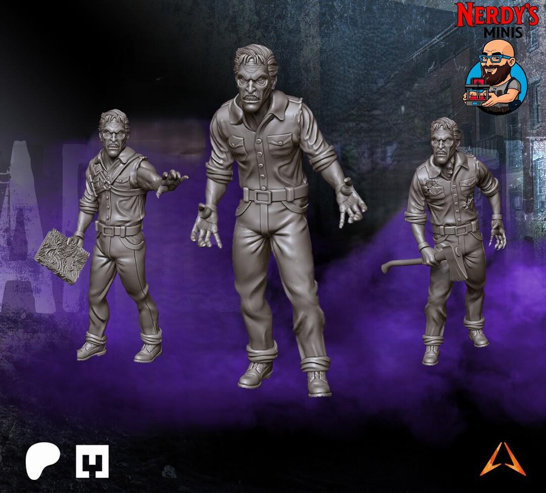 Ash Monster | Zombie Miniatures | Evil Dead | Zombicide Minis | 30mm ...