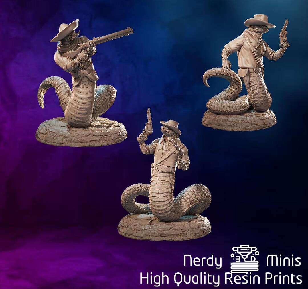 Pancho Serpento, Mutant Snake Bounty Hunter | D&D Minis | 30mm 32mm ...