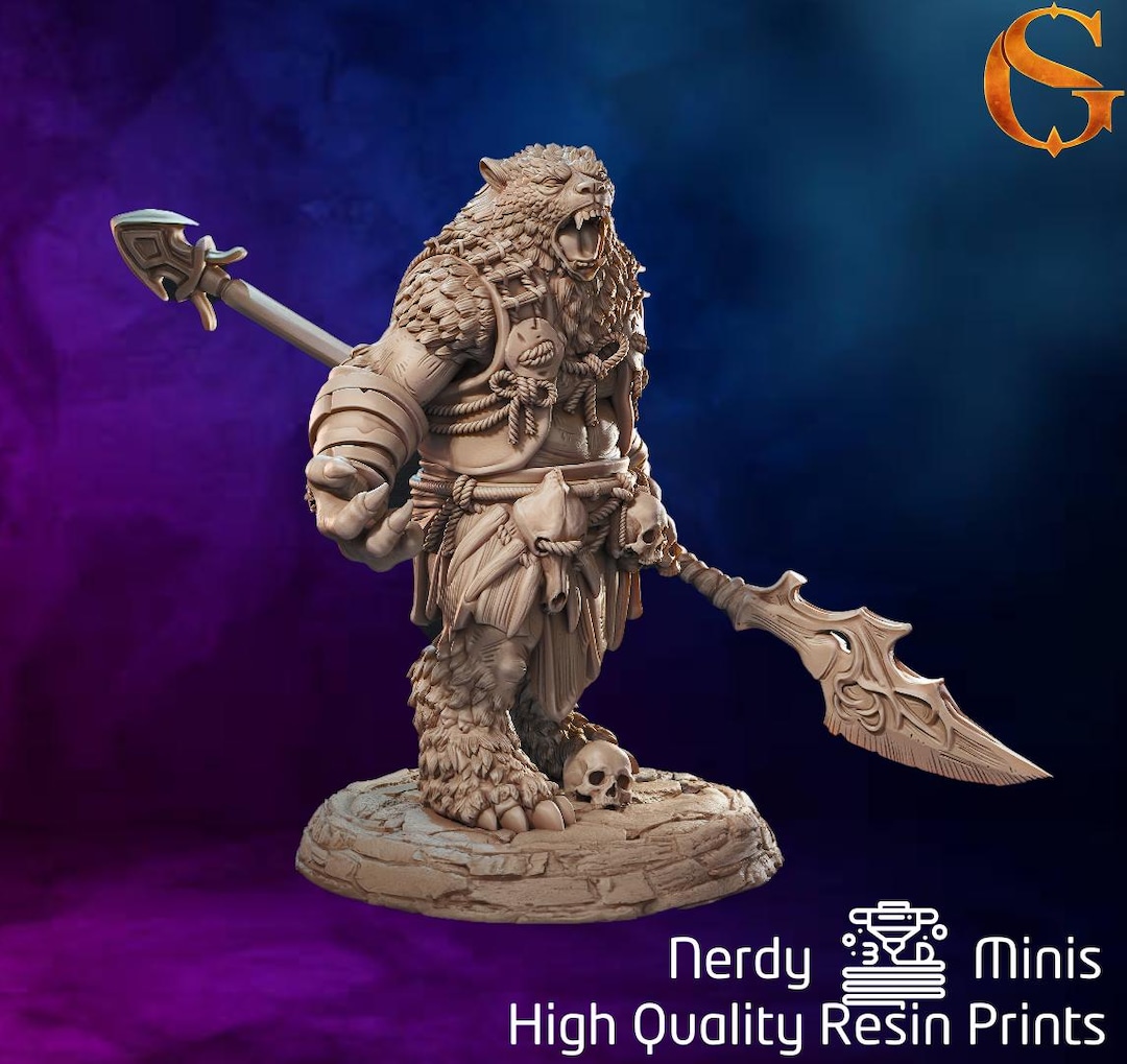 Mutant Bear Warrior #1 | Dnd Minis | 30mm 32mm | Solgood Creations - Etsy