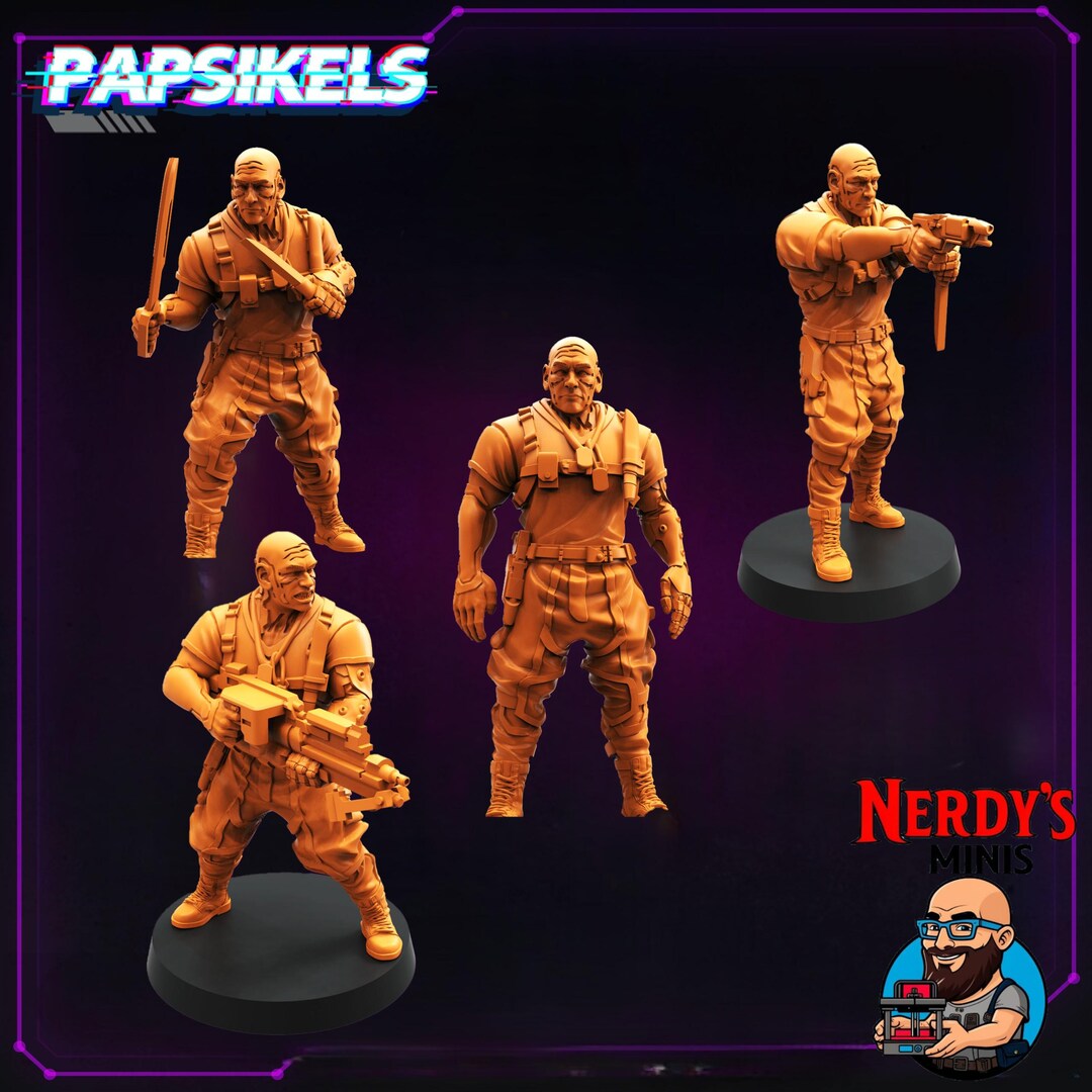 Militia Gang Leader | 30mm 32mm | Cyberpunk Miniatures | Papsikels ...