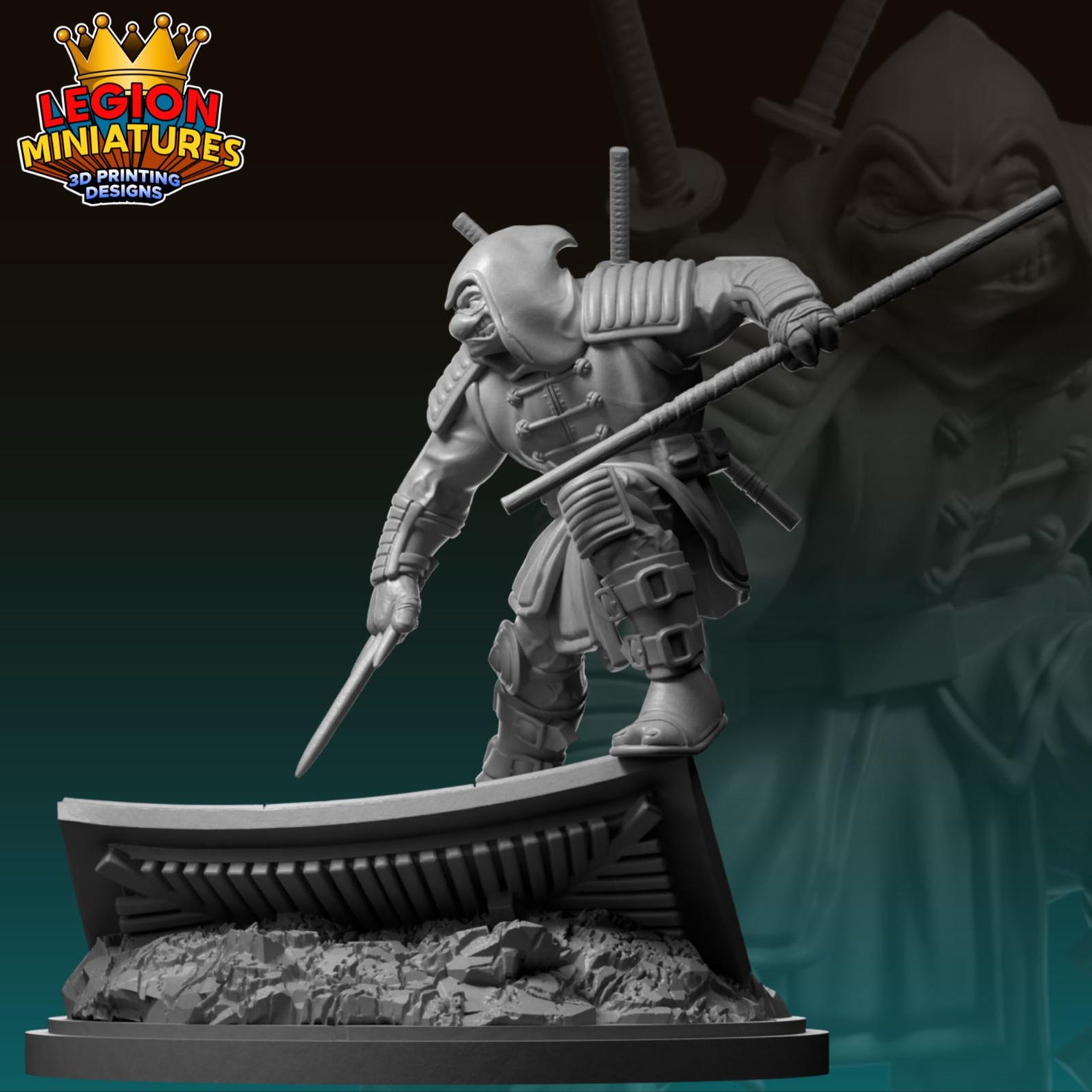 Ronin Amphibian | 30mm 32mm | Crisis Protocol | TMNT | Dnd Minis ...