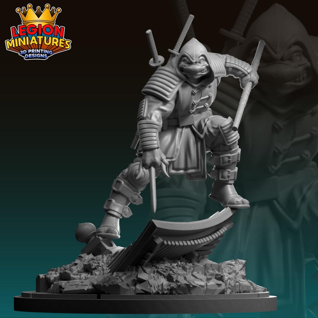 Ronin Amphibian | 30mm 32mm | Crisis Protocol | TMNT | Dnd Minis ...
