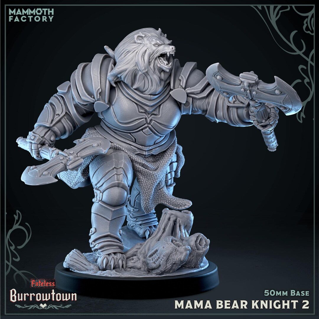 Mama Bear Knight | 30mm 32mm | Fateless | Burrowtown | Dnd 5e | Mammoth ...