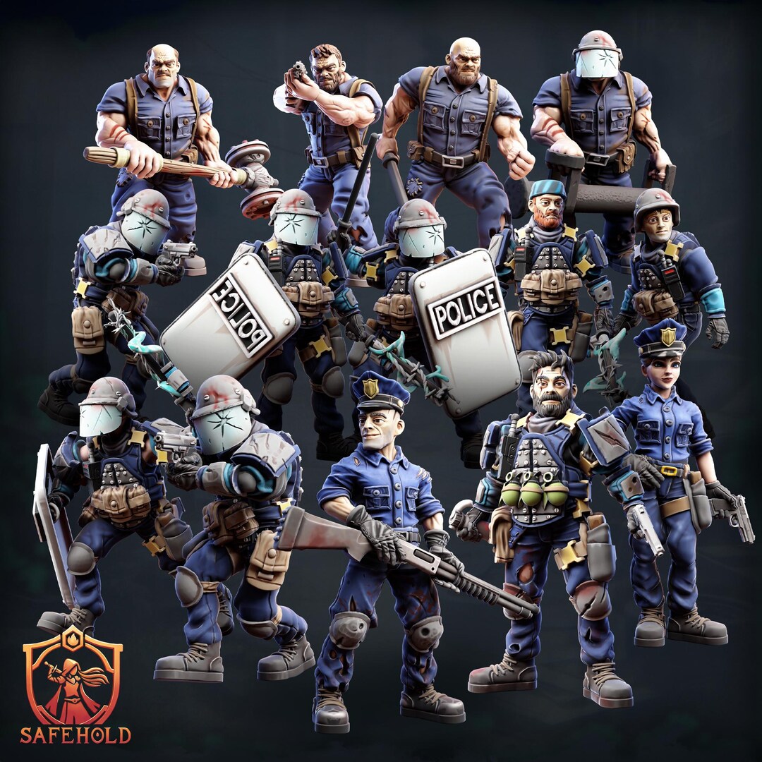 World in Ruins: Post-apocalyptic Police | Survivor Miniatures | 30mm ...