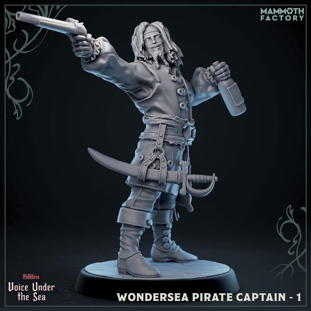 Wondersea Pirate Captain | 30mm 32mm | Dnd 5e | Mammoth Factory - Etsy UK