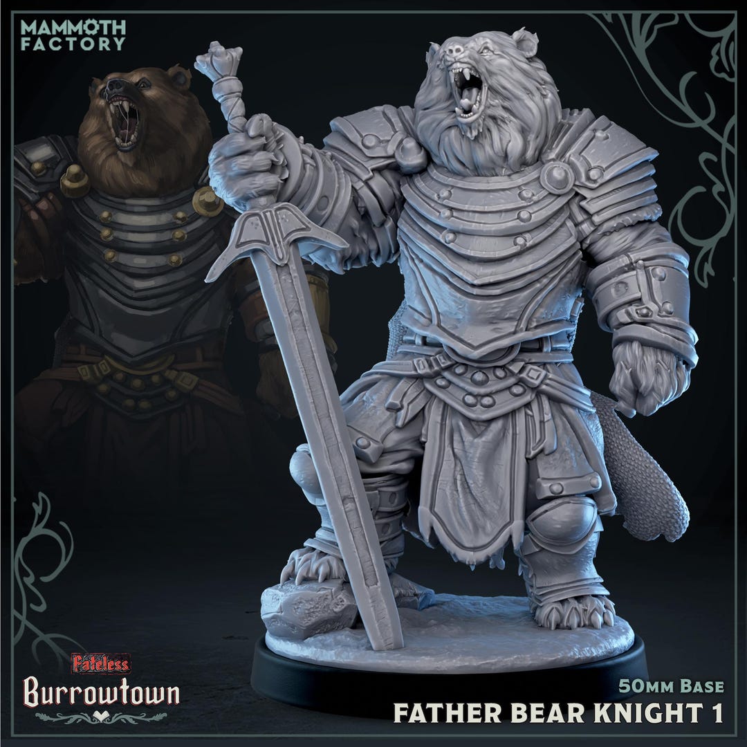 Father Bear Knight | 30mm 32mm | Fateless | Burrowtown | Dnd 5e ...