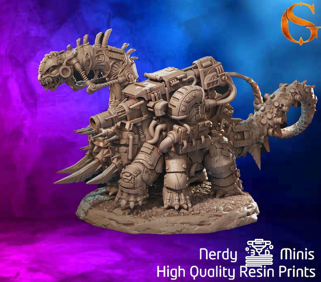 Juggersaurus Zombie Cyborg Sauropod | D&D Minis | 30mm 32mm | Trench ...