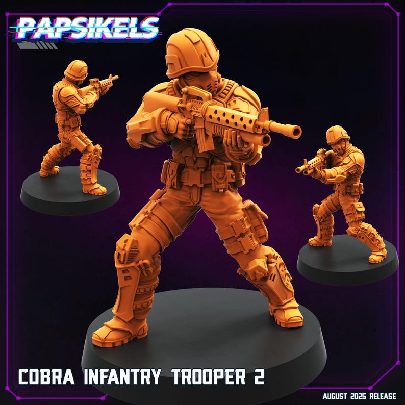 Cobra Infantry Troopers | 30mm 32mm | Cyberpunk | GI Joe | Troop ...