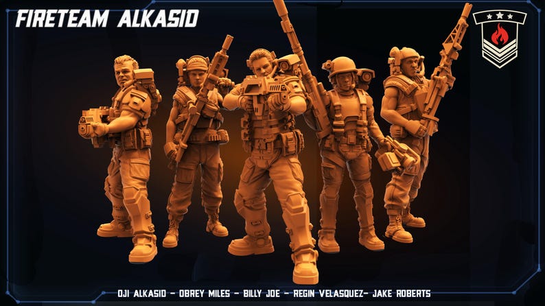 Fireteam Alkasid | 30mm 32mm | Aliens Vs. Humans | Colonial Marines ...