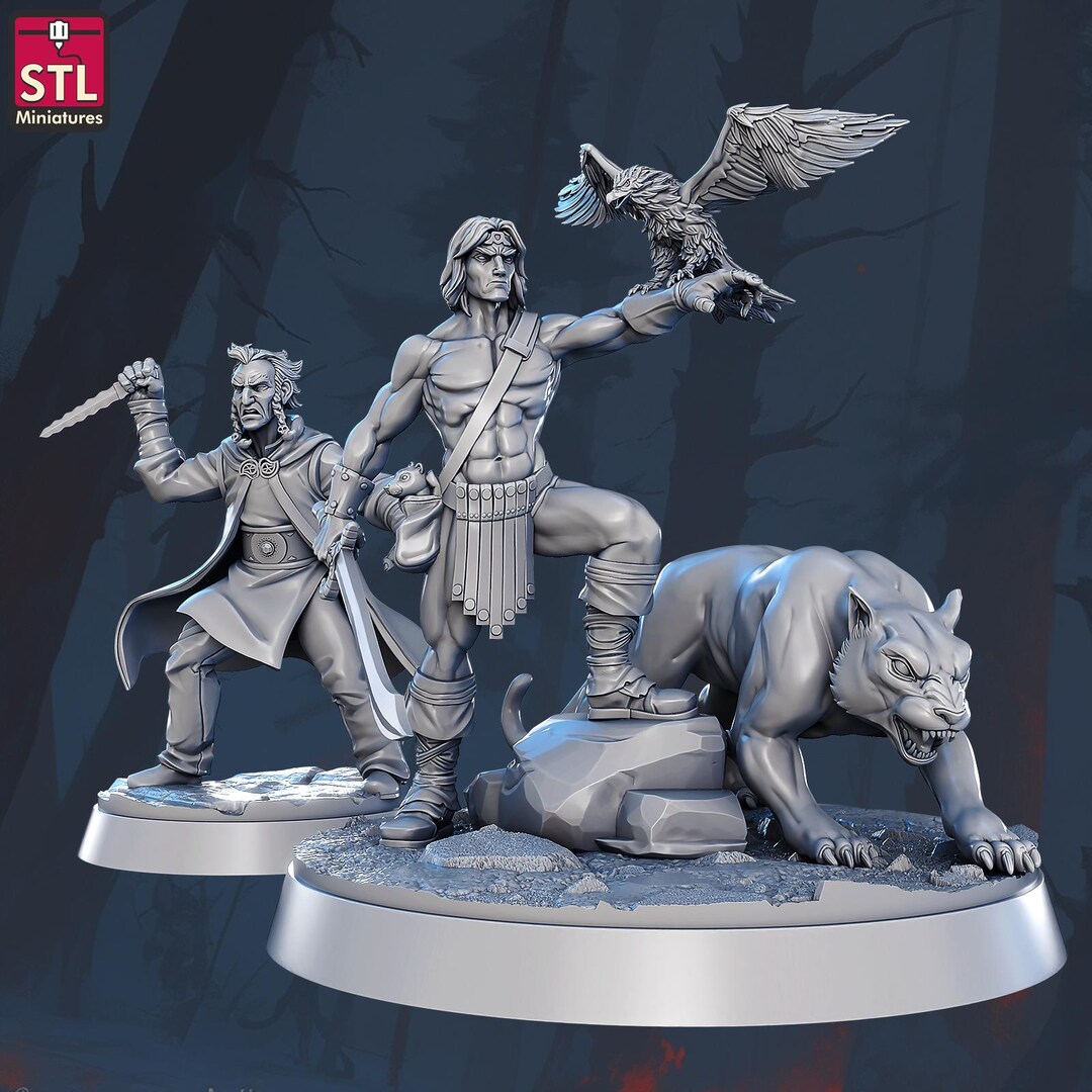 Beast Tamer Set | 32mm 40mm | VHS Miniature | STL Miniatures | Dnd ...