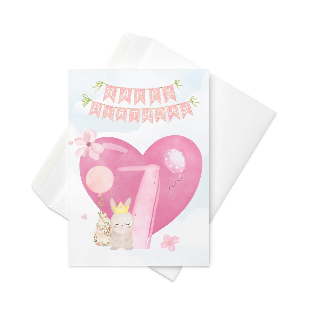 Personalized Birthday Card - Age 7 - Etsy
