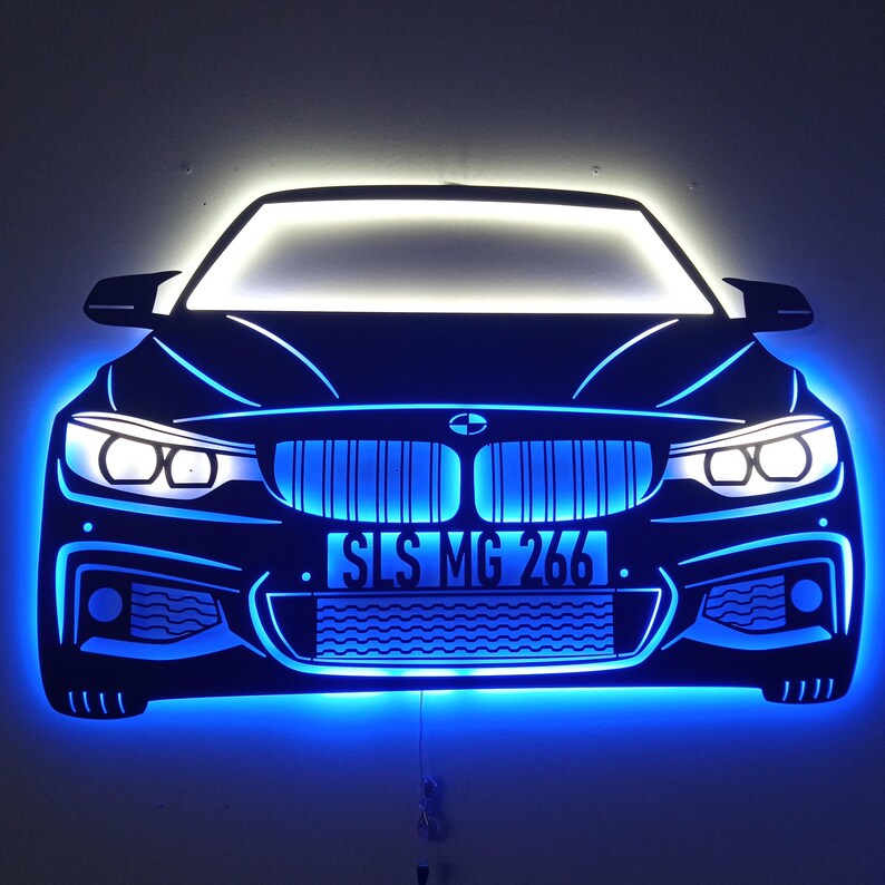 Custom Metal BMW M4 Wall Decor: Personalized LED Sign - Etsy