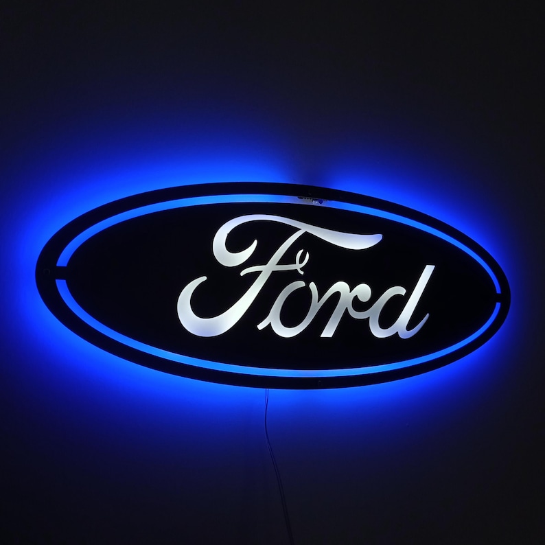 Metal LED Lighted FORD Logo, Garage Wall Decor - Etsy