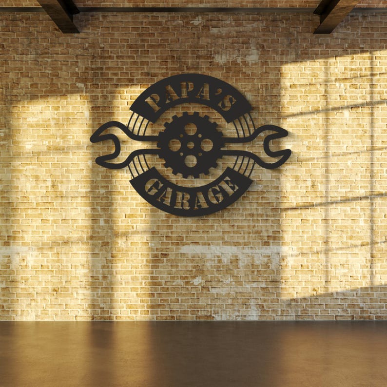 Custom Metal Garage Sign: Personalized Wall Decor, Mancave Art - Etsy