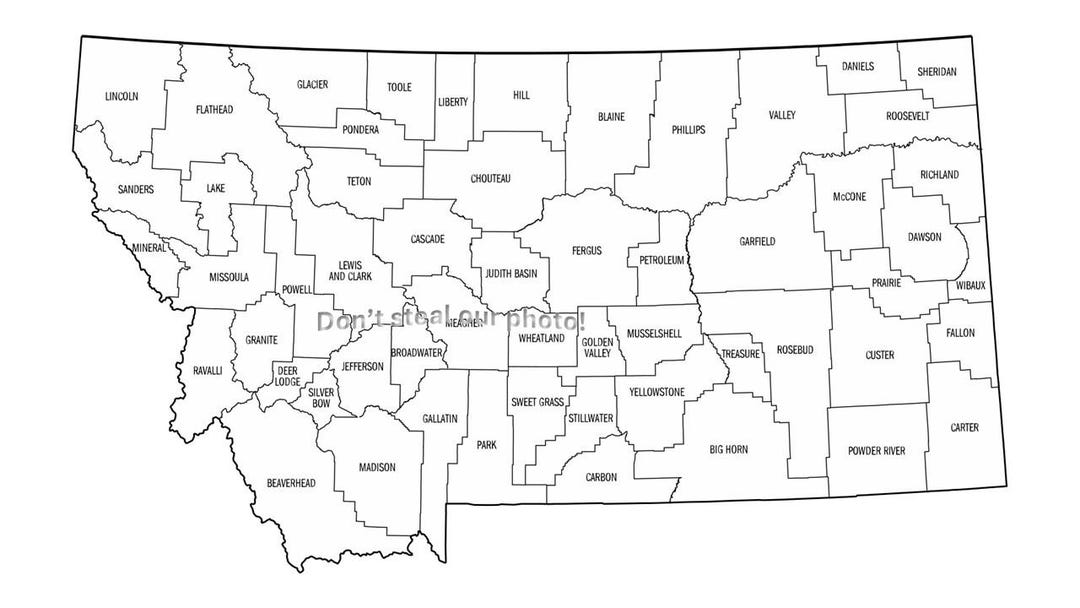 Montana Counties County Outline SVG Files, Silhouette Files, Cut Files ...