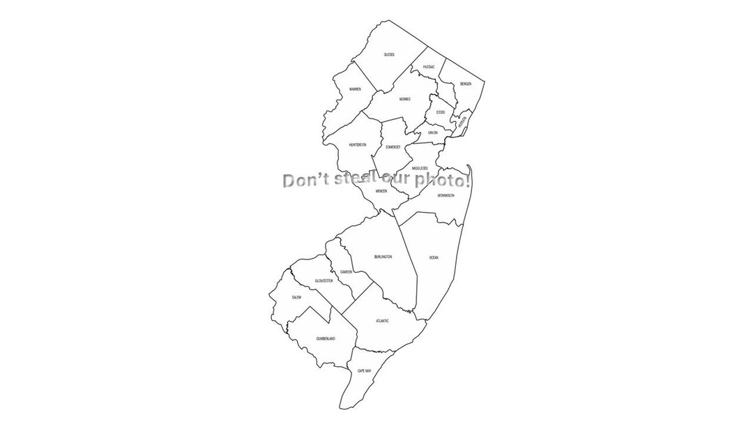 New Jersey Counties County Outline SVG Files, Silhouette Files, Cut ...