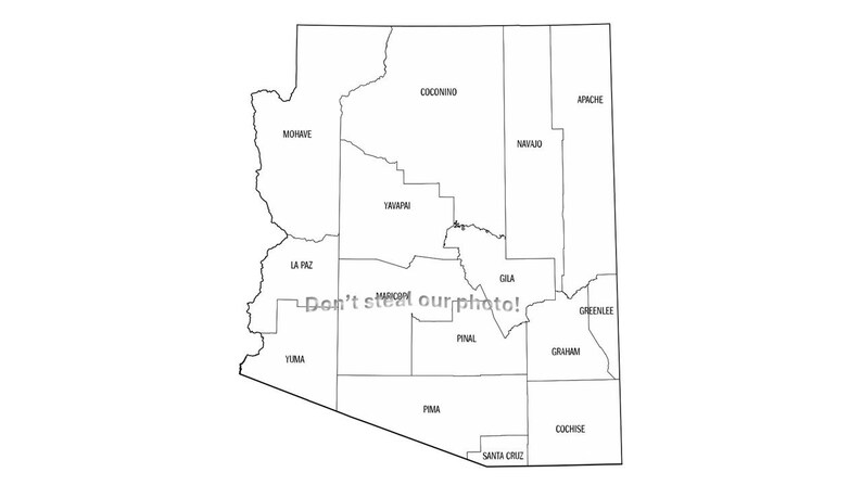 Arizona Counties County Outline SVG Files, Silhouette Files, Cut Files ...