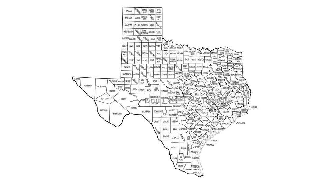 Texas Counties County Outline SVG Files, Silhouette Files, Cut Files ...