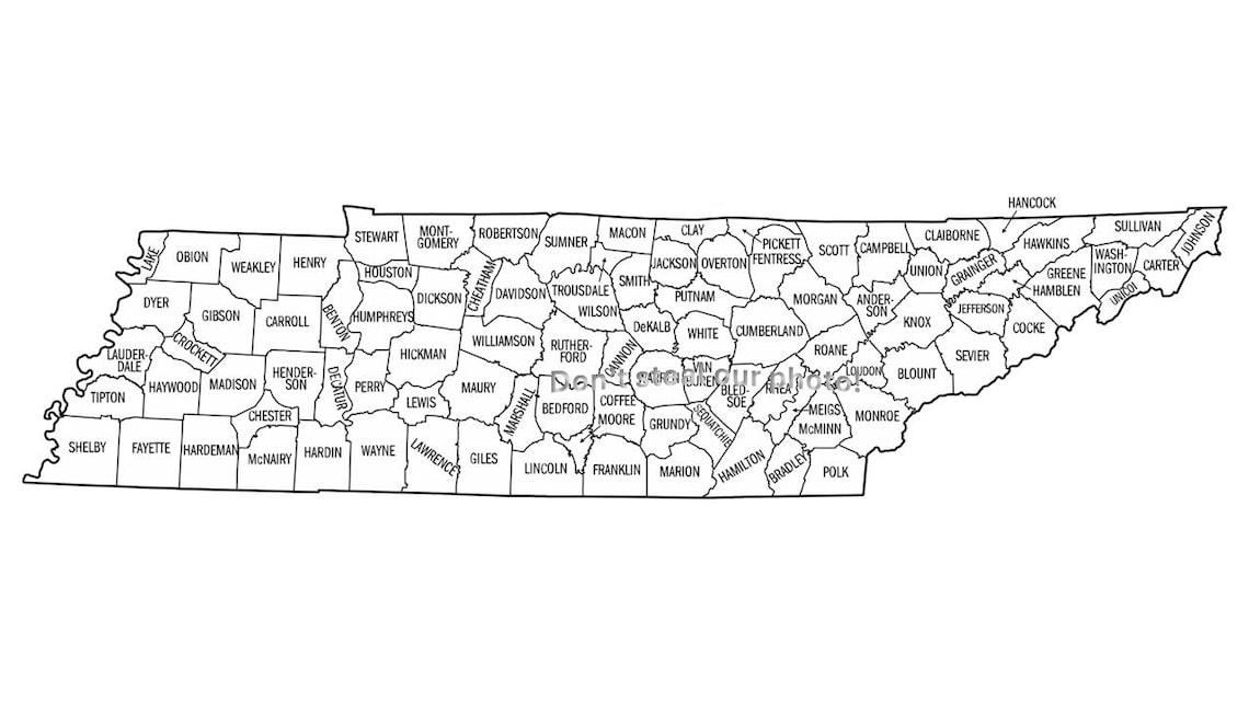 Tennessee Counties County Outline SVG Files, Silhouette Files, Cut ...
