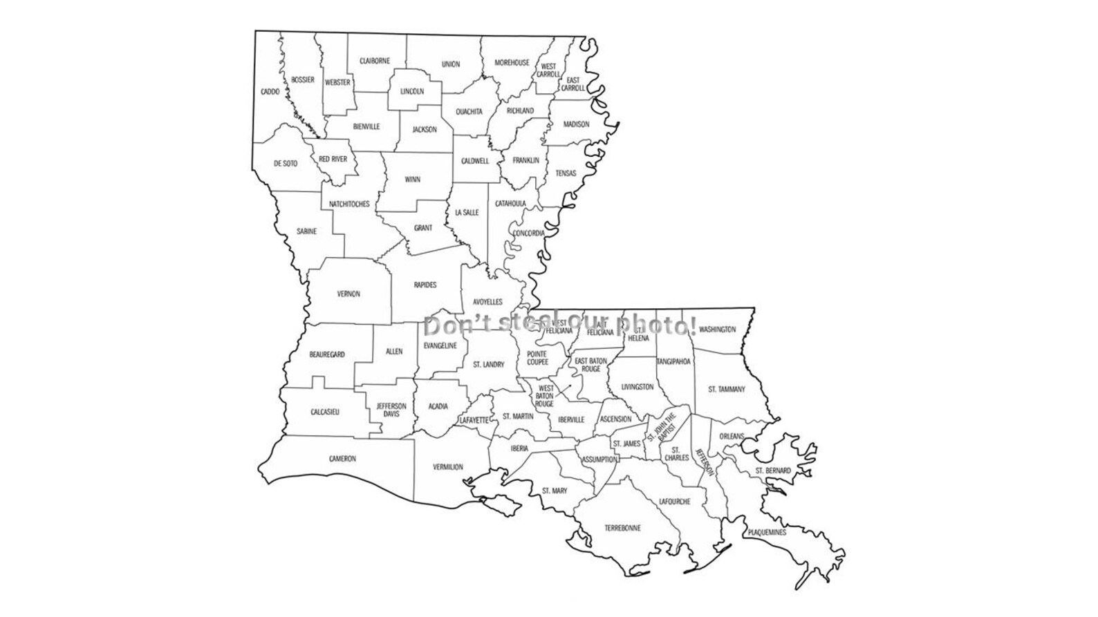 Louisiana Parish / Counties County Outline SVG Files, Silhouette Files ...