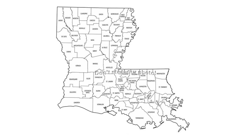 Louisiana Parish / Counties County Outline SVG Files, Silhouette Files ...