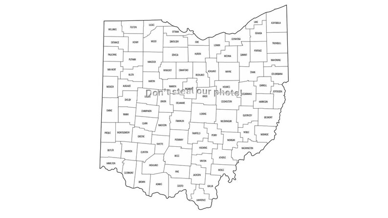Ohio Counties County Outline SVG Files, Silhouette Files, Cut Files ...
