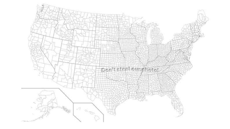 USA Counties County Outline SVG Files, Silhouette Files, Cut Files ...