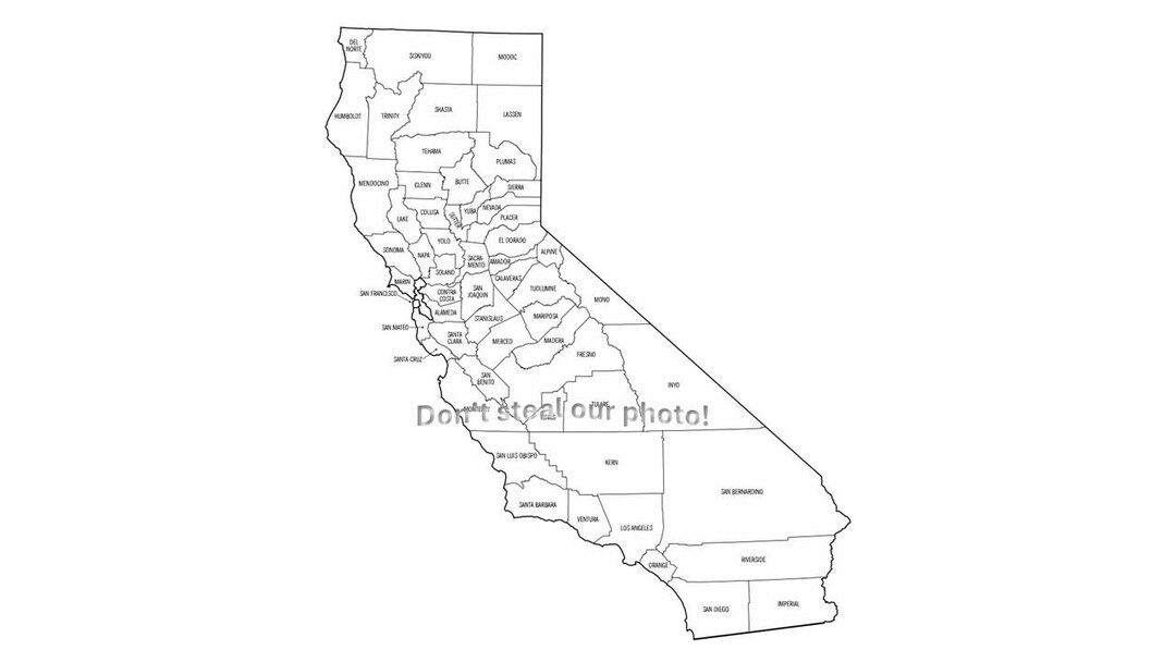 California Counties County Outline SVG Files, Silhouette Files, Cut ...