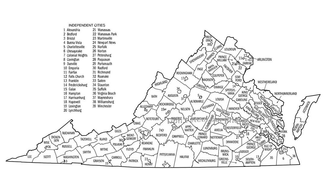 Virginia Counties County Outline SVG Files, Silhouette Files, Cut Files ...