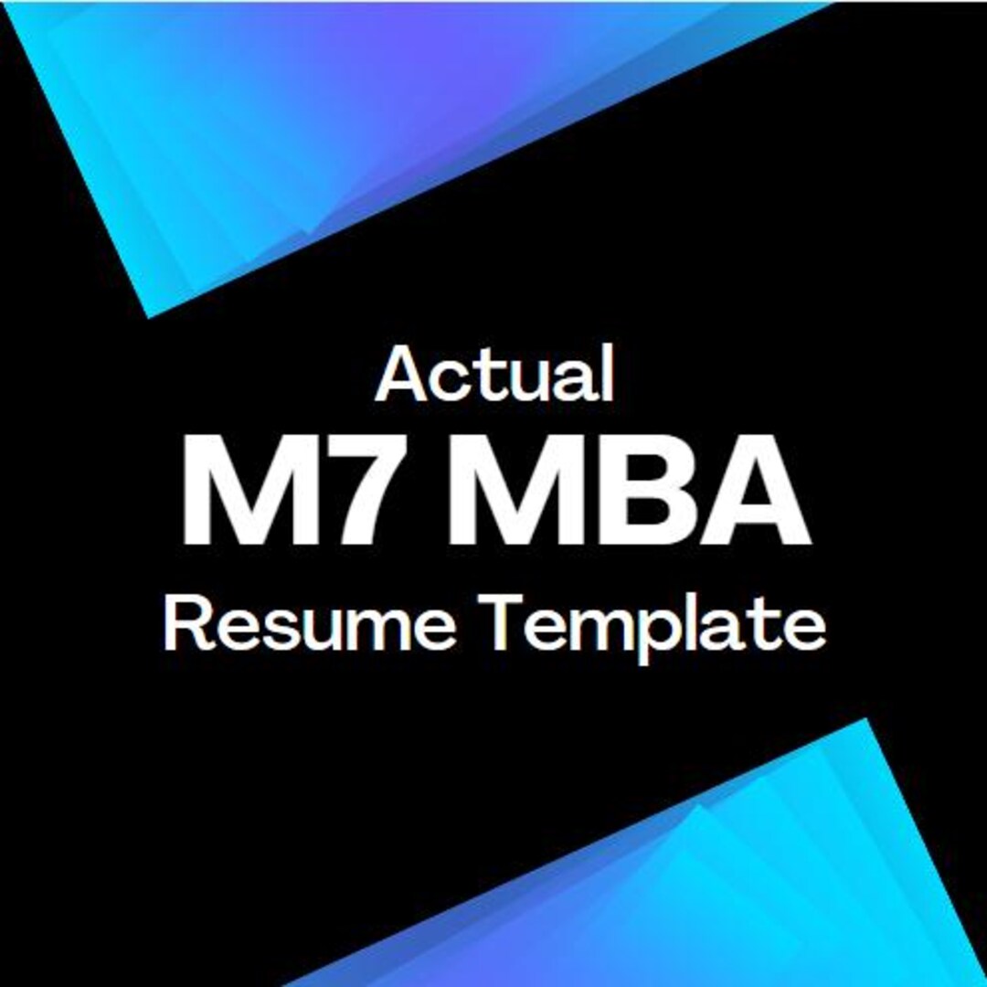 Real M7 MBA Resume Template - Etsy
