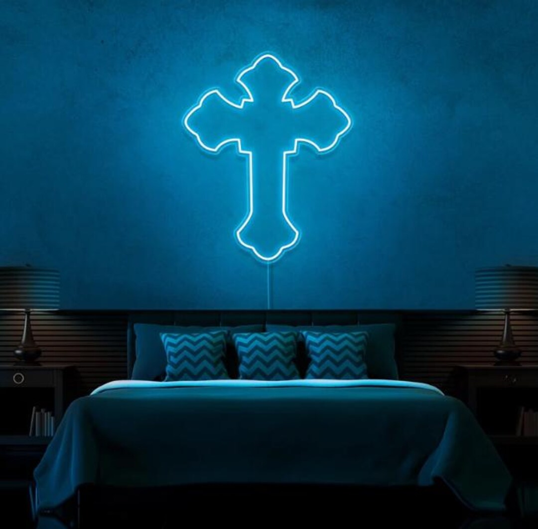 Tupac Cross Neon Sign | Custom Neon Sign | Bedroom Neon Sign | Neon ...